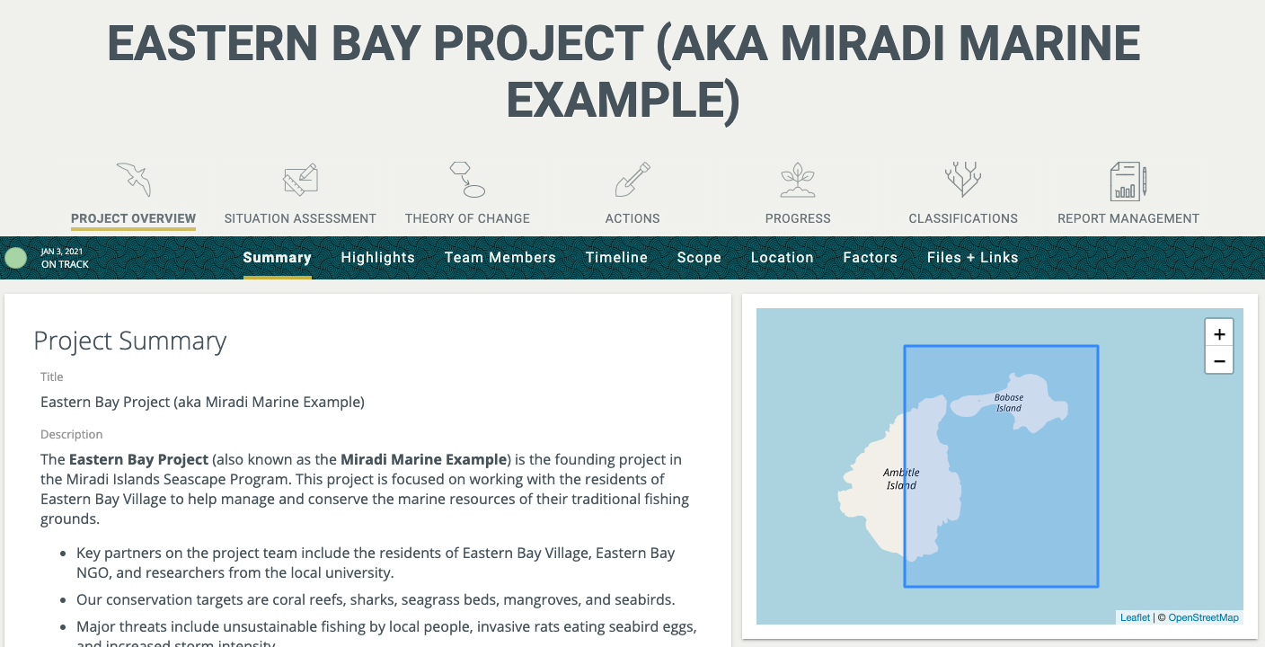 Create spatial data for Miradi projects, programs and factors – Miradi ...