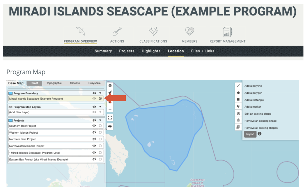Create spatial data for Miradi projects, programs and factors – Miradi ...