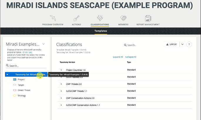 Use Classifications to Standardize your Miradi Data – Miradi Help Center