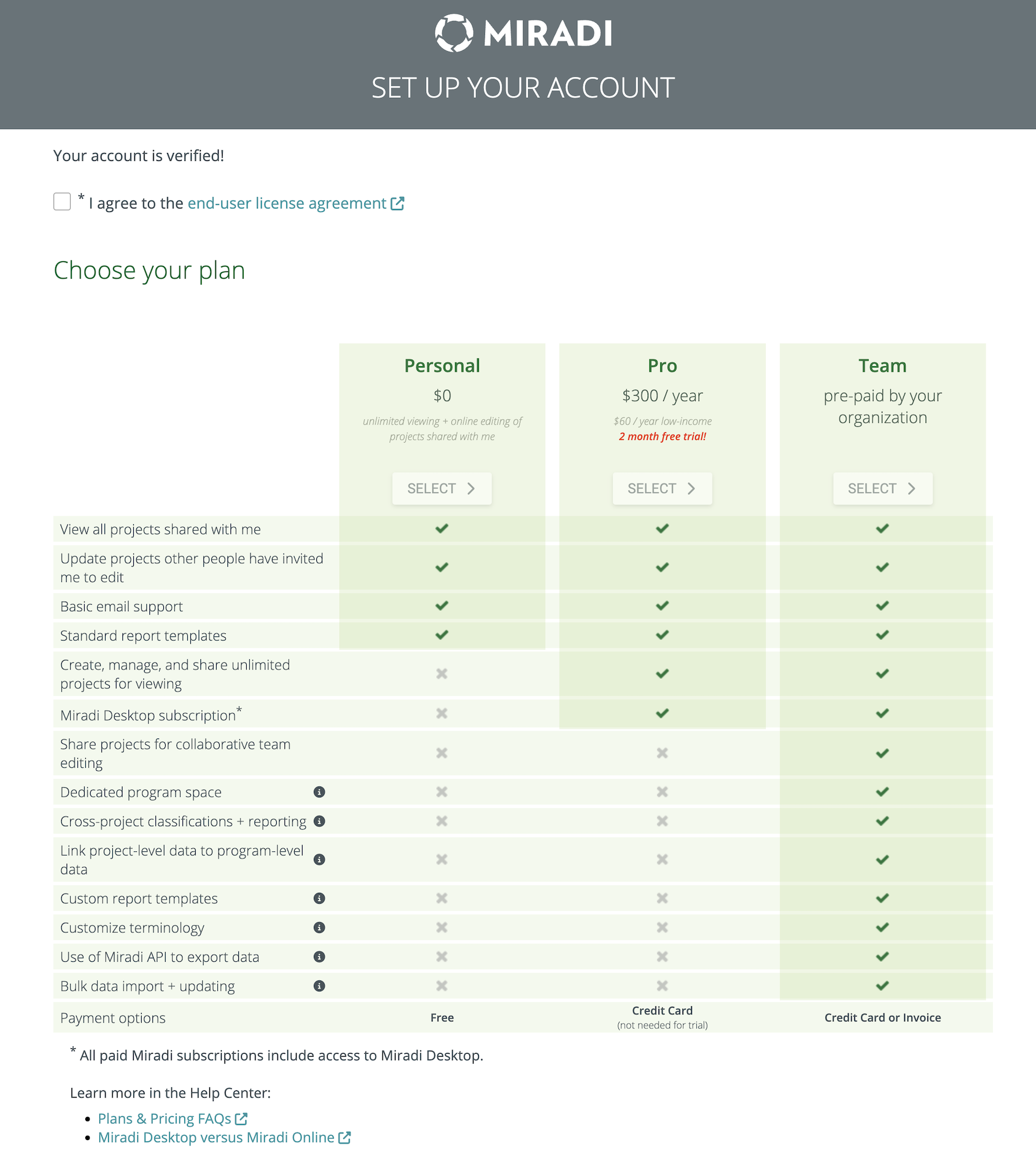 Create your Miradi Account – Miradi Help Center