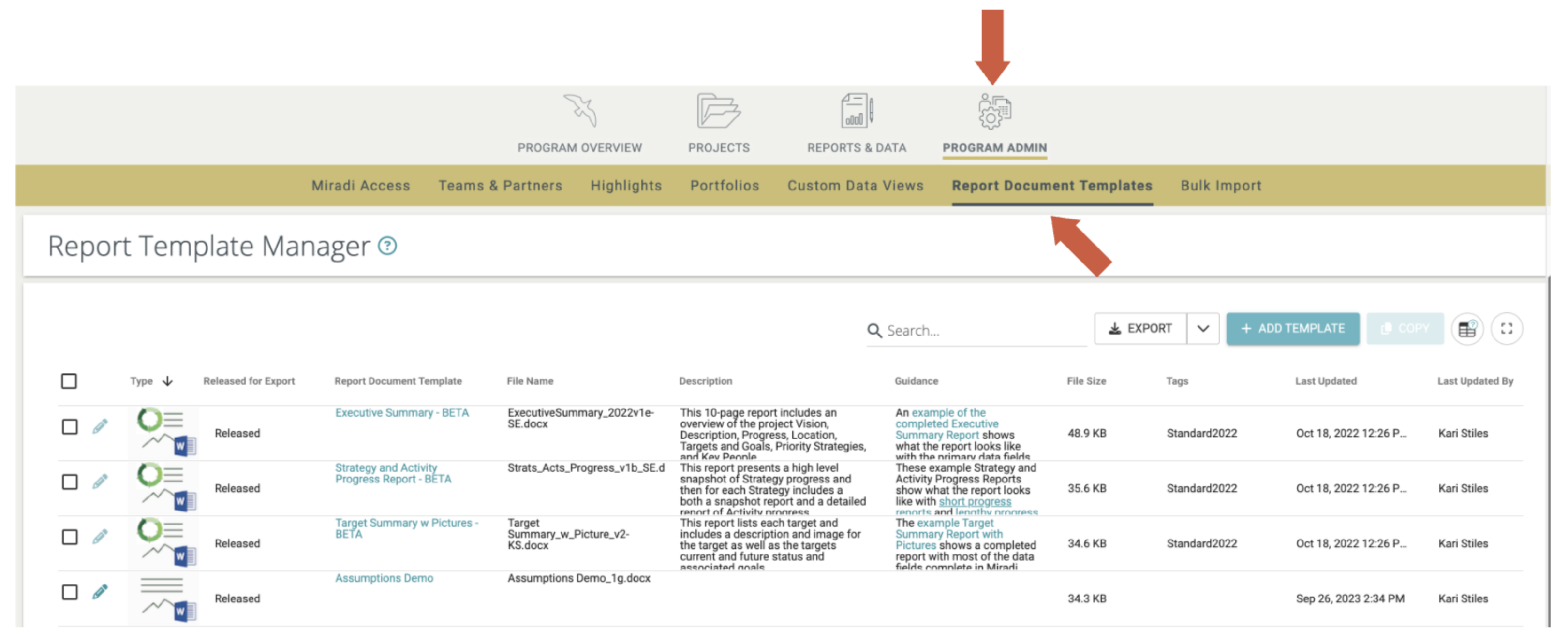Custom Report Document Templates - Getting Started – Miradi Help Center