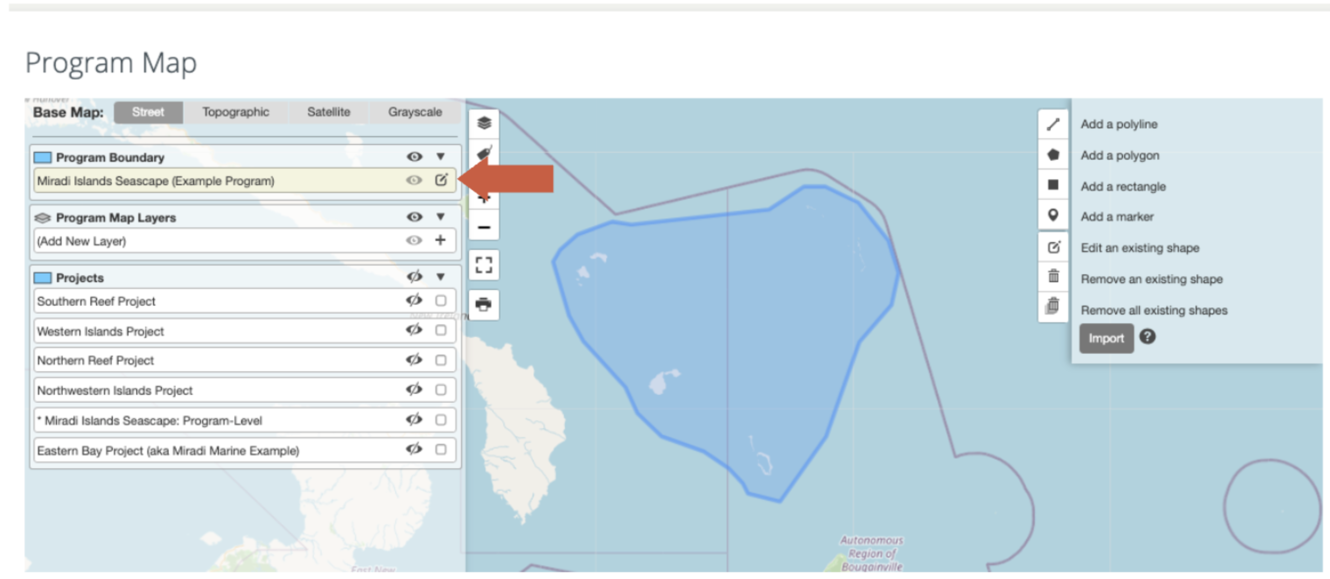 Create spatial data for Miradi projects, programs and factors – Miradi ...