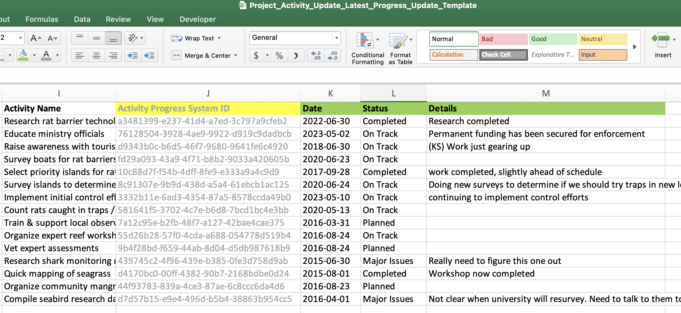Bulk Import Project Data – Miradi Help Center