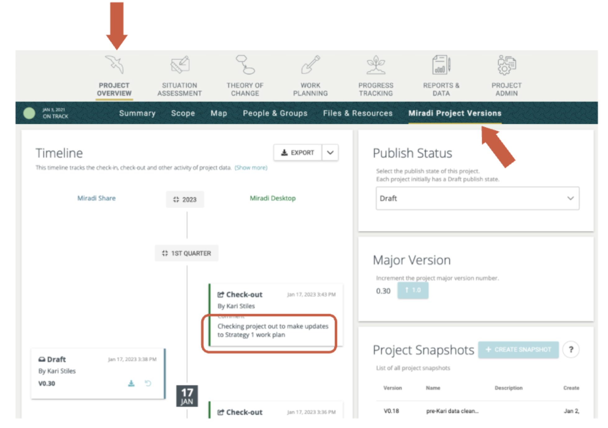Check Out a Project for Editing in Desktop – Miradi Help Center