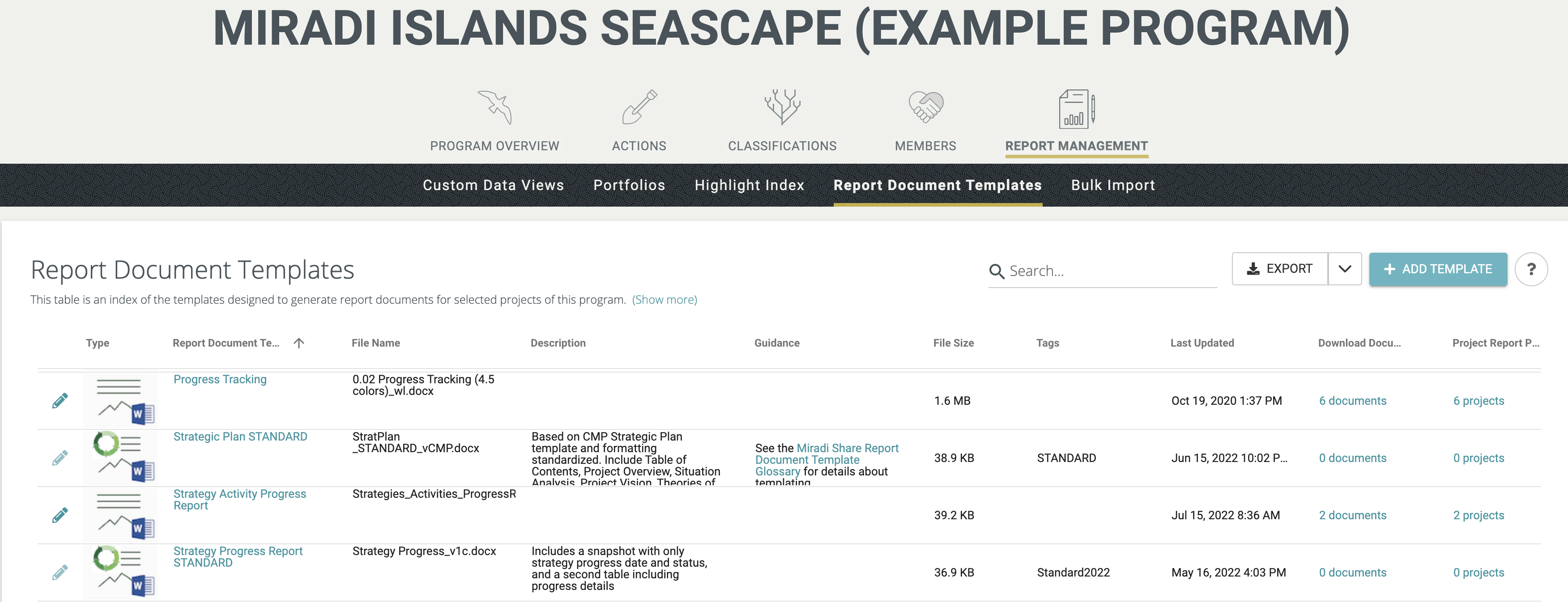 Custom Report Document Templates - Getting Started – Miradi Help Center